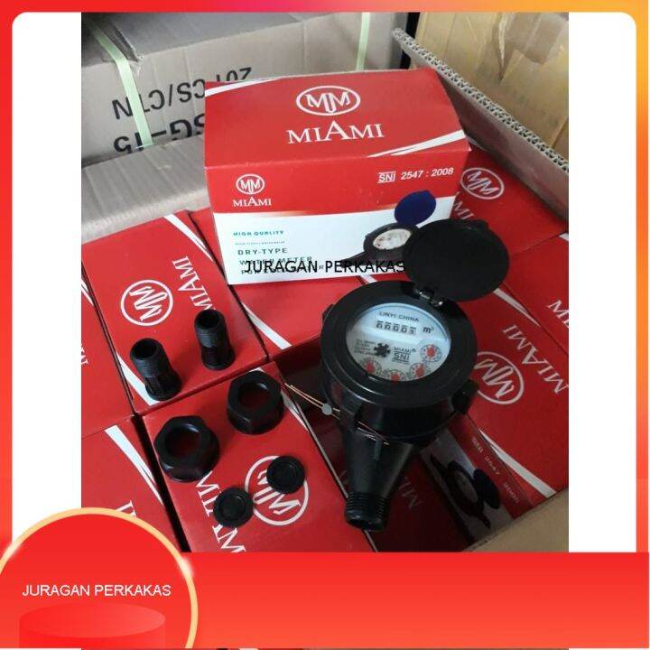 meteran air PVC 4 jarum water meter Miami BISON ber SNI bisa pipa 1/2 ...