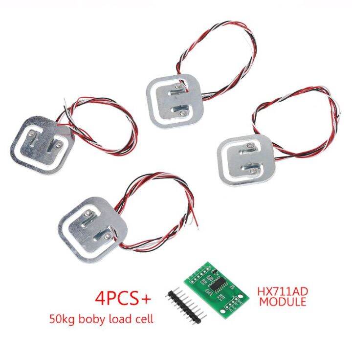 4pcs/set 50kg Human Scale Load Cells & HX711 AD Module Kit Resistance ...