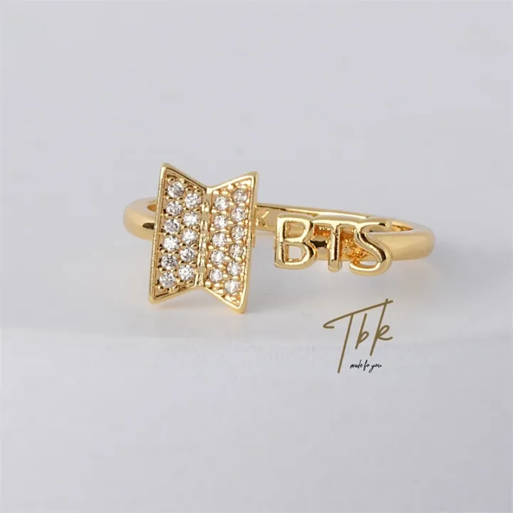TBK 18K Gold Hallyu K-Pop Bts Inspired Army Adjustable Ring For Women ...
