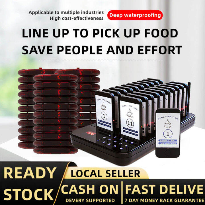 Yoqu Beeper Pager Wireless Restaurant Paging System Clinic Coffee Shop ...