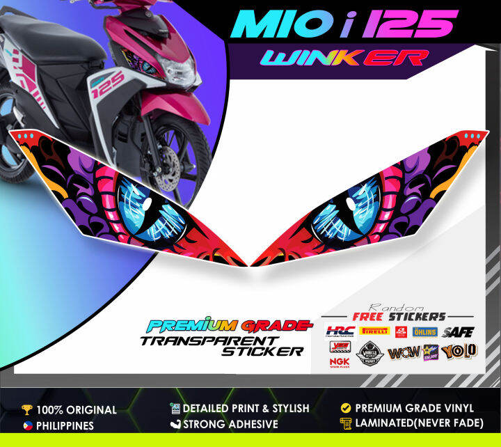 Yamaha Mio i 125 / 125s Winker Eye Decals: High Quality Motorcycle ...