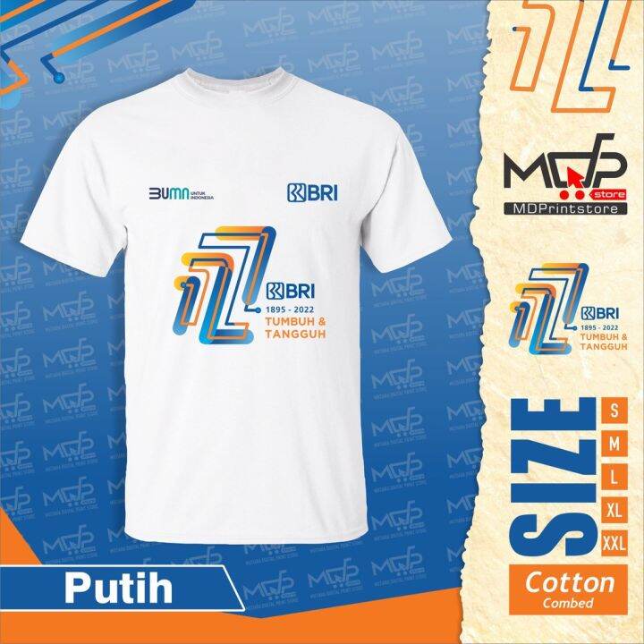 KAOS DEWASA HUT BRI 127 TYPE C BAJU BANK BRI TSHIRT PERBANKAN MDPRINTSTORE | Lazada Indonesia