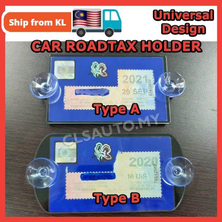 Car Roadtax Holder / Road Tax Kereta Universal (Acrylic with 2 Suction ...