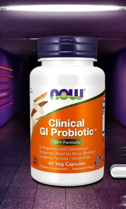 Clinical GI Probiotic 20 Billion CFU 50+ Formula 60 Capsules by NOW ...