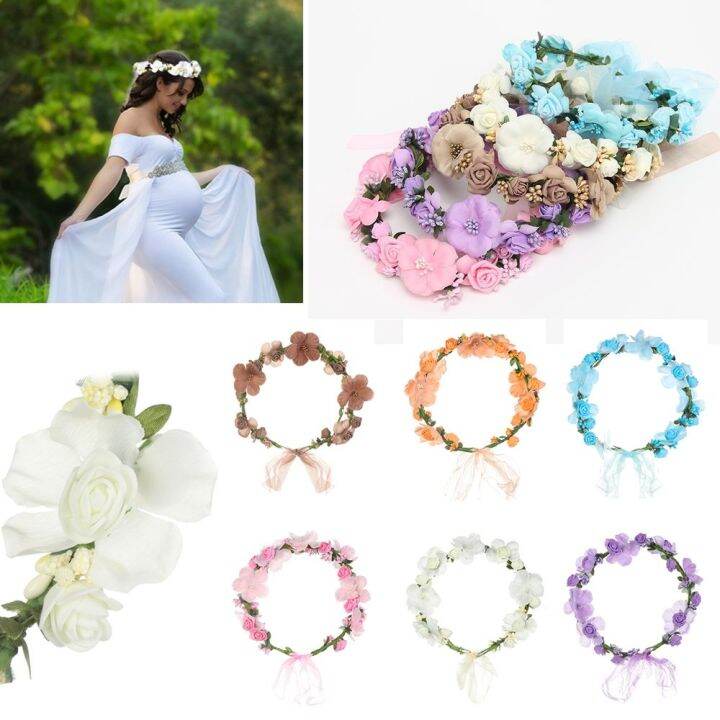 1Pc Bride Hair Wreaths Flower Hairband Crown Wedding Garland Forehead ...