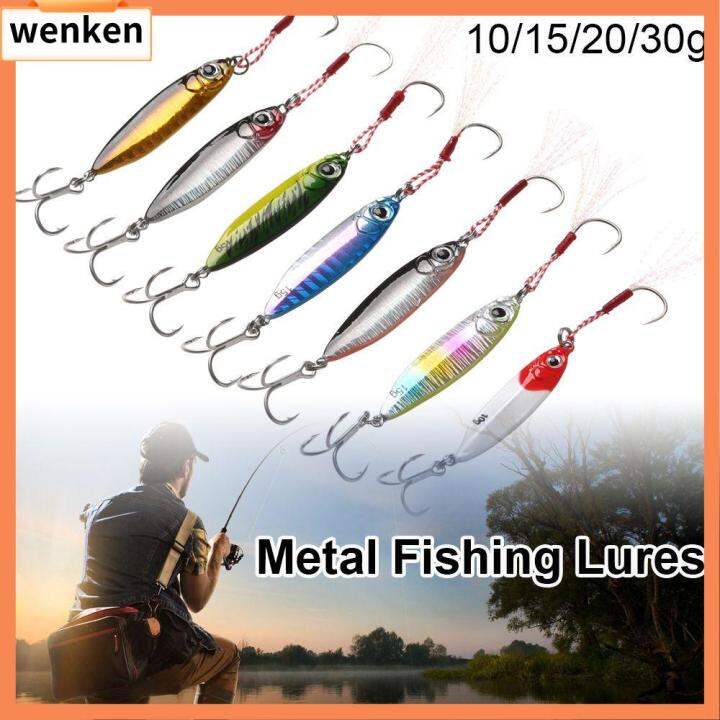 WENKEN สูงสุด สีสัน มินโนว เบสฮุก จิ๊กเบท เหยื่อตกปลาโลหะขนนก หล่อ ...