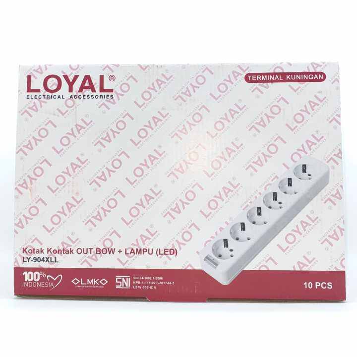 10 Pcs (1 Kotak) LY-904XLL 6L Led (Tanpa Kabel) Loyal Stop Kontak Arde ...