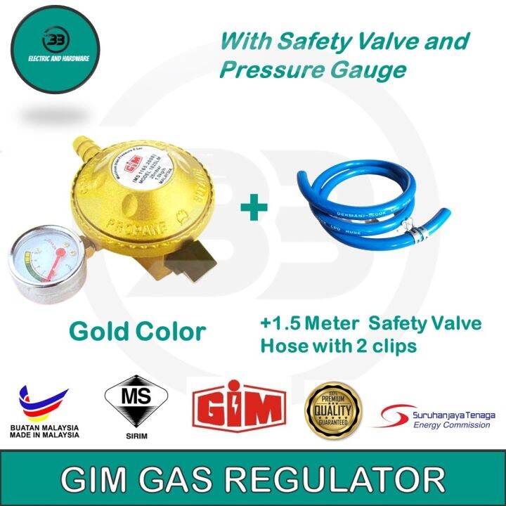 SIRIM GAS REGULATOR ANTI LEAK SAFETY VALVE GAUGE INDICATOR METER LOW ...