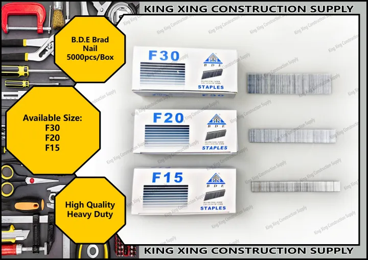 BDE Galvanized F30, F20, F15 Brad Nail 5000pcs | Lazada PH