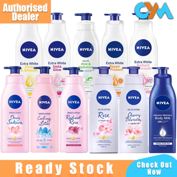 Nivea Hand Body Lotion 400ml 350ml Non Sticky Deep Extra White Radiant