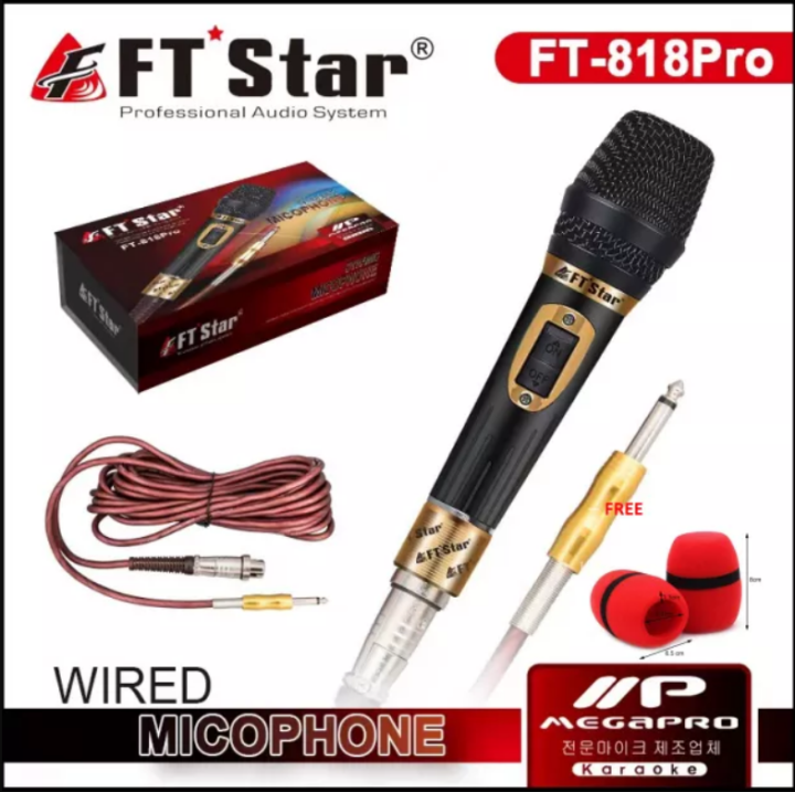 Megapro FT-Star FT-818Pro Model Heavy Duty 10M Wire Microphone Free Microphone Foam And Mic slip ...