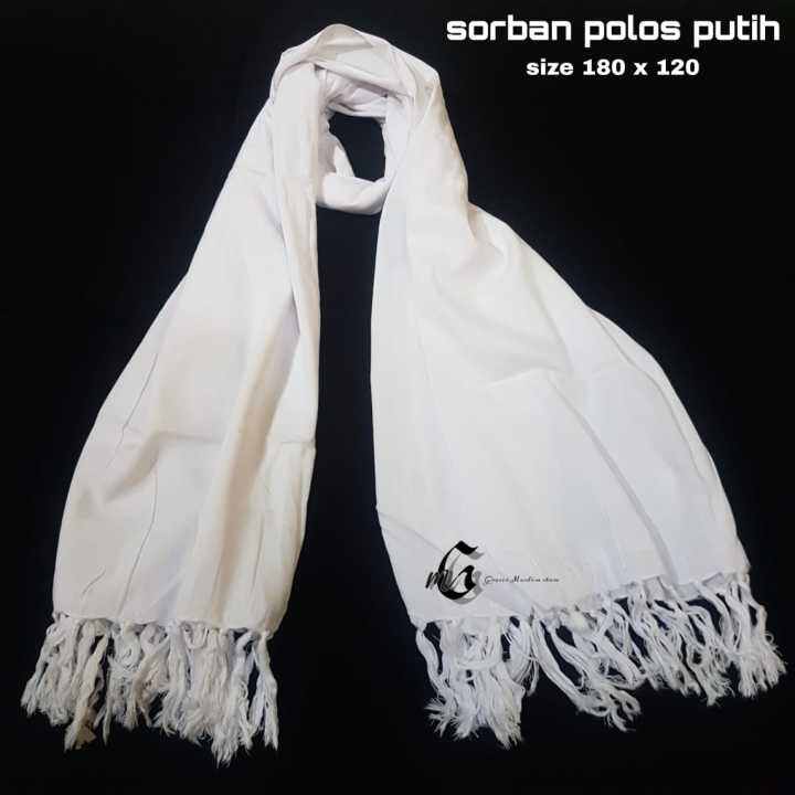 Sorban Polos Putih / Sorban Polos Panjang / Sorban Rida / Sorban Sunnah ...