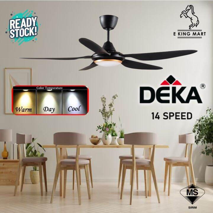 DEKA LED Light Remote Control 5 ABS 56" Blade Ceiling Fan With 14 with ...