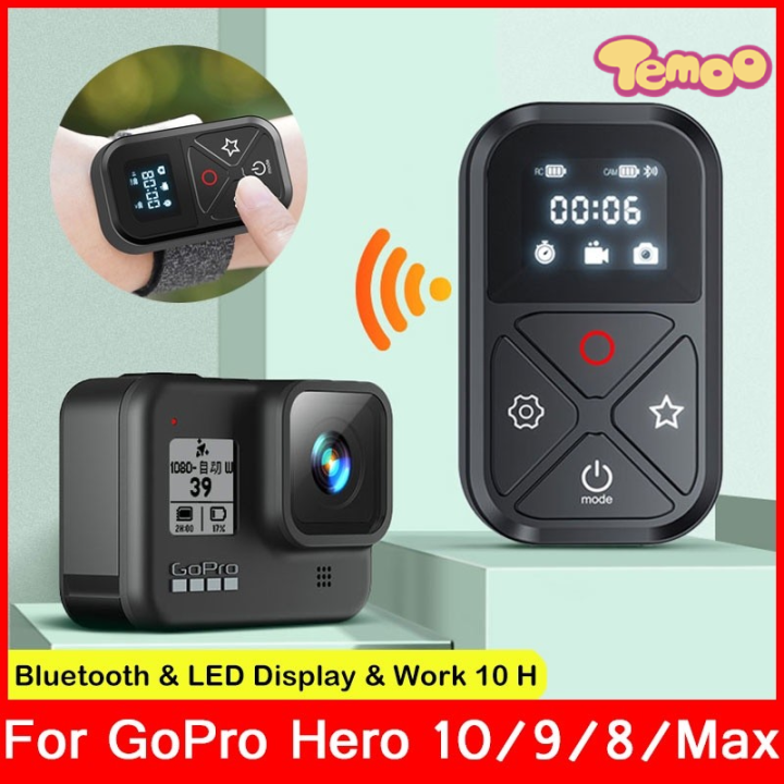 Temoo Telein 80เมตรรีโมทคอนโทรลบลูทูธไร้สาย,สำหรับ GoPro Hero 11 10 9 8 Max สมาร์ทโฟนพร้อมปุ่ม ...