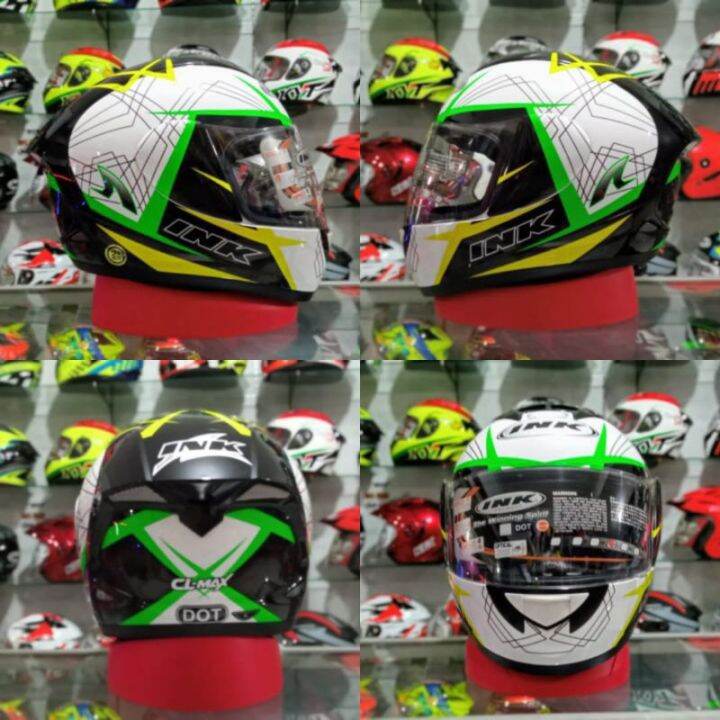 HELM INK CL-MAX SERI 7 FULL FACE RED FLUO DOFT DAN YELLOW | Lazada ...