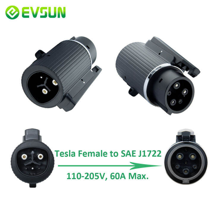 EVSUN Car Charging Connector Tesla To SAE J1772 Type 1 Female to Male ...