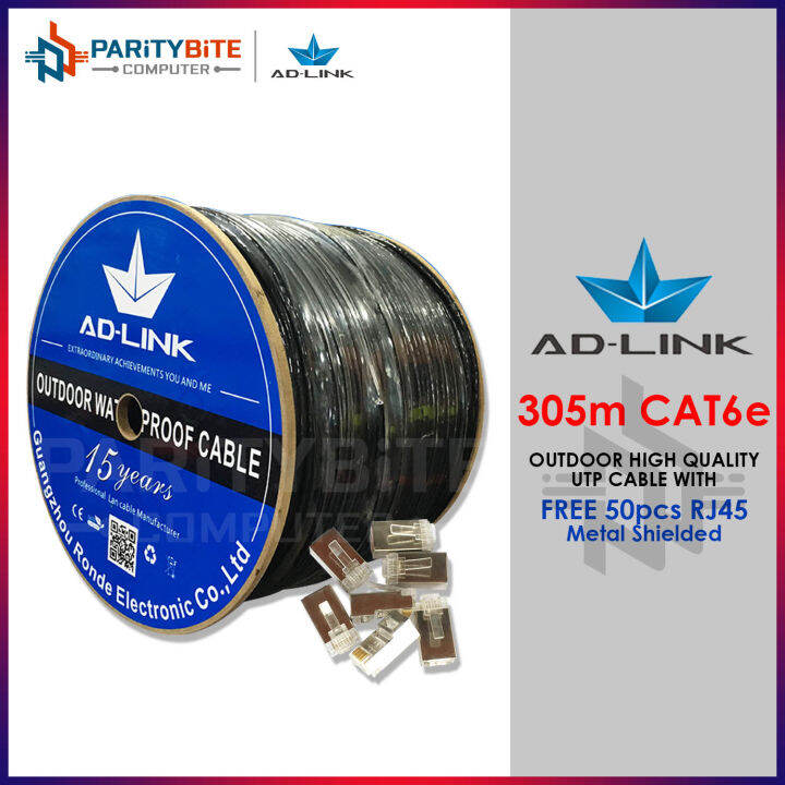 Ad-link CAT6 Outdoor UTP Cable 305M High Quality with FREE 50pcs ...
