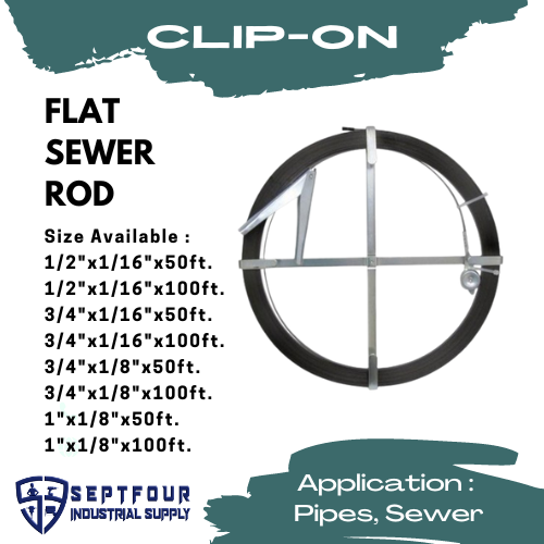 Bigtong Clip-On Flat Sewer Rod (Made in Taiwan) Dia.-3/4" , Thickness-1 ...