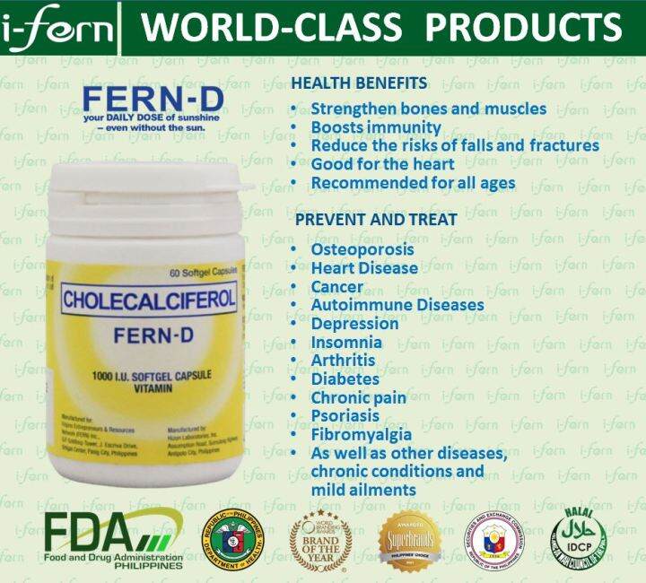FERN-D Vitamin D 60 Softgels 100% I-FERN ORIGINAL | Lazada PH