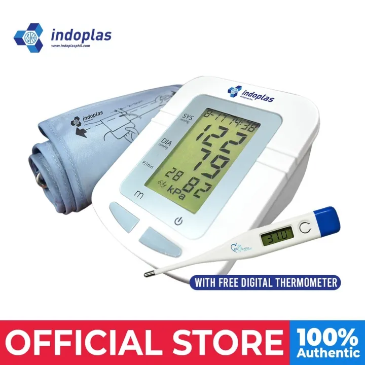 Indoplas Powered BP105 Blood Pressure Monitor FREE Digital Thermometer ...