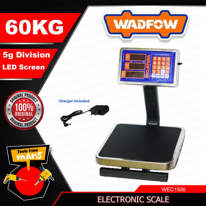 Wadfow 60kg Electronic Scale Rechargeable Platform Weighing Scale