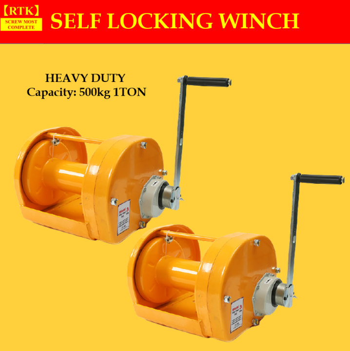 RTK 500KG 1T Self Locking Hand Winch Hand Ratchet Wire Rope Winch ...