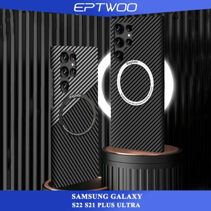 EPTWOO สำหรับ Samsung Galaxy S23 S22 S21 Plus Ultra เคสโทรศัพท์คาร์บอนไฟเบอร์ Texture Splice ...