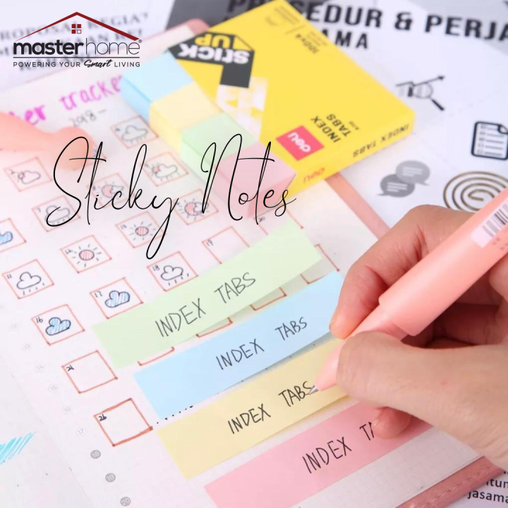 MASTERHOME STICKY NOTES | MEMO TEMPEL | TAB PENANDA WARNA CERAH ...