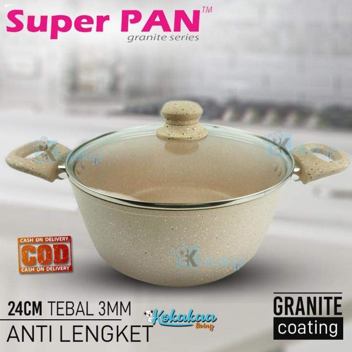 Bolde Super Pan Granite series Panci Casserole Pots 24 Cm With Glass ...