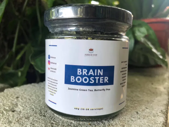 Brain Booster Jasmine Green Tea with Butterfly Pea Loose Leaf Tea 40g ...