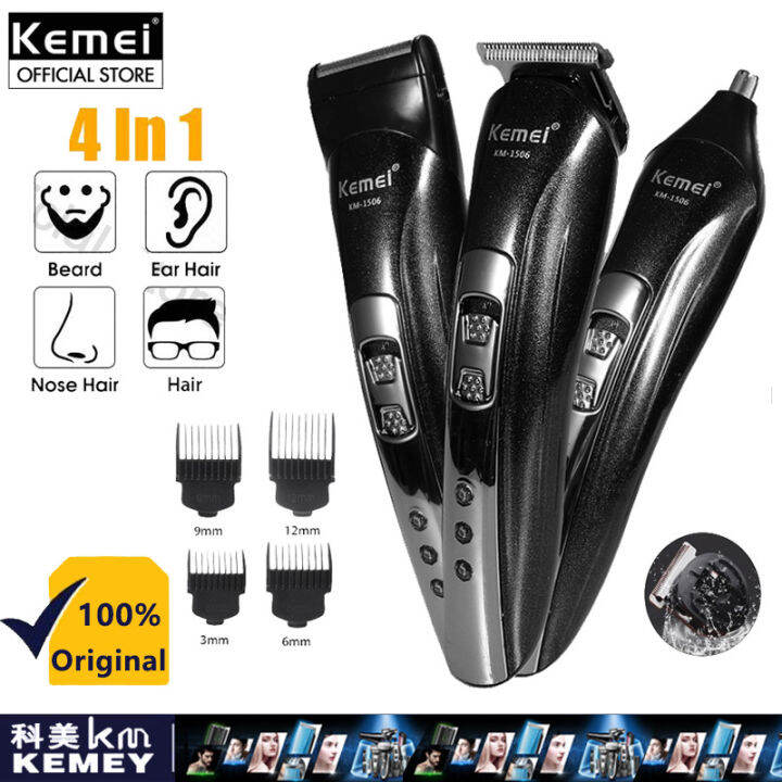 Kemei KM-1506 3 In1 Rechargeable Professional Hair Clipper Waterproof ...