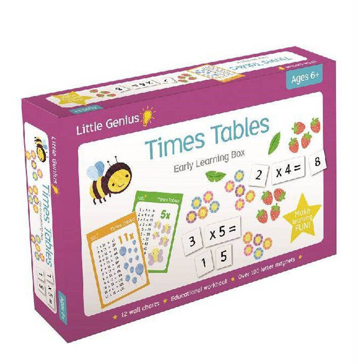 Little Genius Early Learning Box Times Tables For Kids With Wall Charts ...