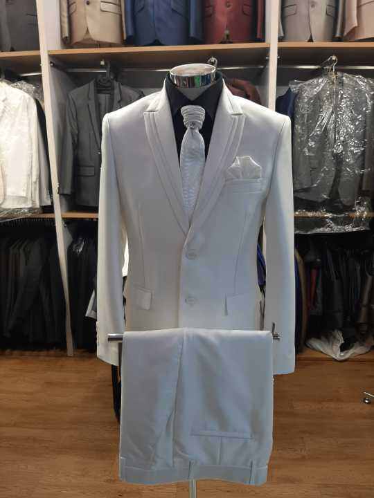 Jas pengantin + celana putih / Jas pengantin modern putih / Jas modern ...