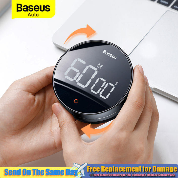 Baseus Magnetic Countdown Alarm Clock Kitchen Timer Manual Digital ...