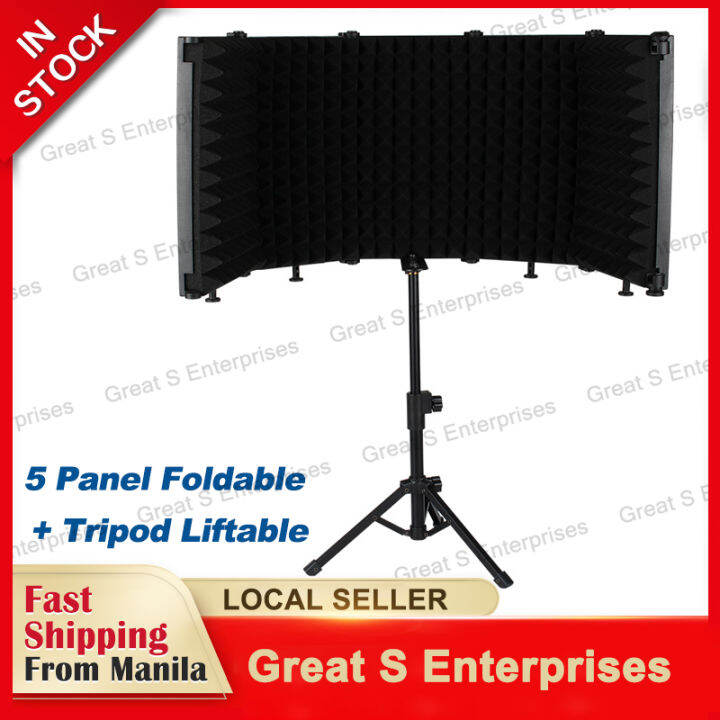 GSE 53 Panel Foldable Studio Microphone Isolation Shield Recording ...
