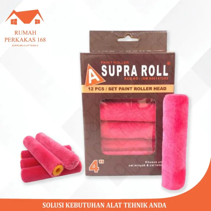 Isi Bulu Roll Kapal Merah 4 inch SUPRA Refill Roller Cat Tembok ...