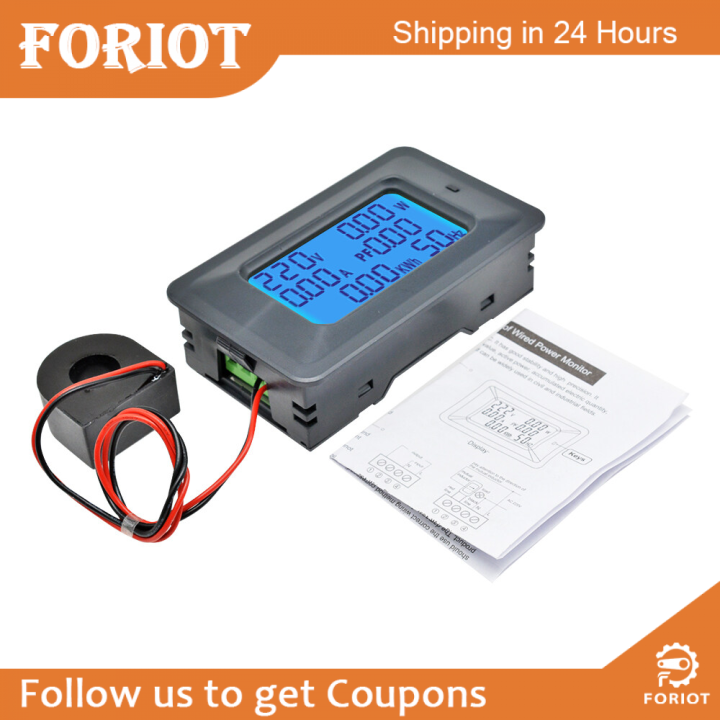Foriot AC 20A/100A Digital Voltage Meters Indicator Power Energy ...