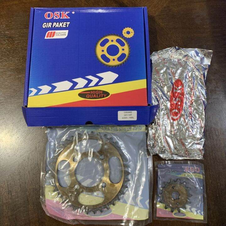 OSK GRAND GEARSET GEAR SET PAKET RANTAI MOTOR 36T 14T 428H 100L GIR KIT ...