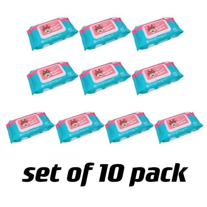 JS #10Pack Organic Baby Wipes 80Pcs/Pack 99% Water Hypoallergenic (Non ...