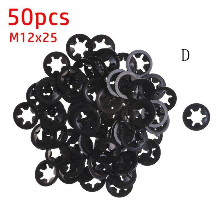 Toolstar 50Pcs Push-On Lock Washer Star Lock Clip Kit Fastener Retainer ...