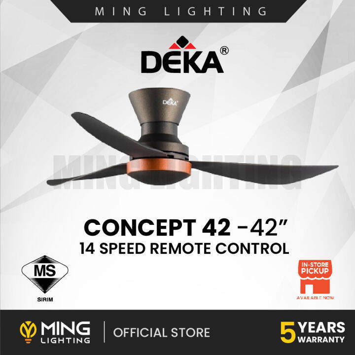 (Sirim) DEKA Concept 42 Ceiling Fan Remote Control 7+7 Speed Kipas ...