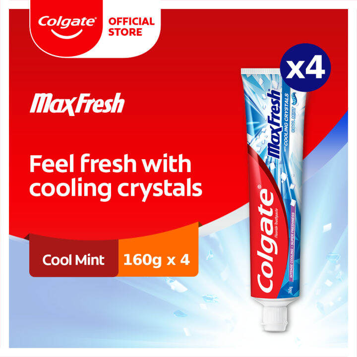 Colgate Max Fresh Cool Mint Toothpaste 160g x 4 (61030062-4) | Lazada ...