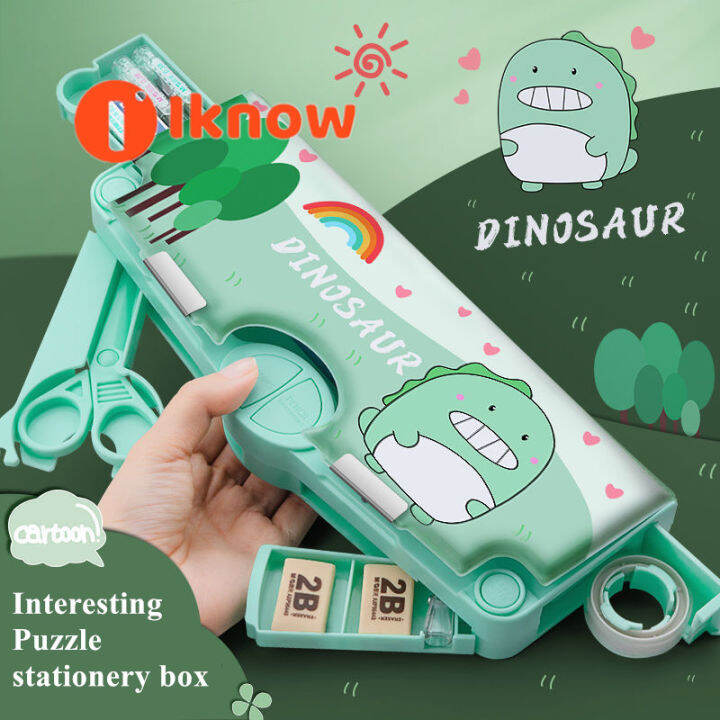 I know Multifunctional Pencil Case, Student Pencil Case with 2 ...