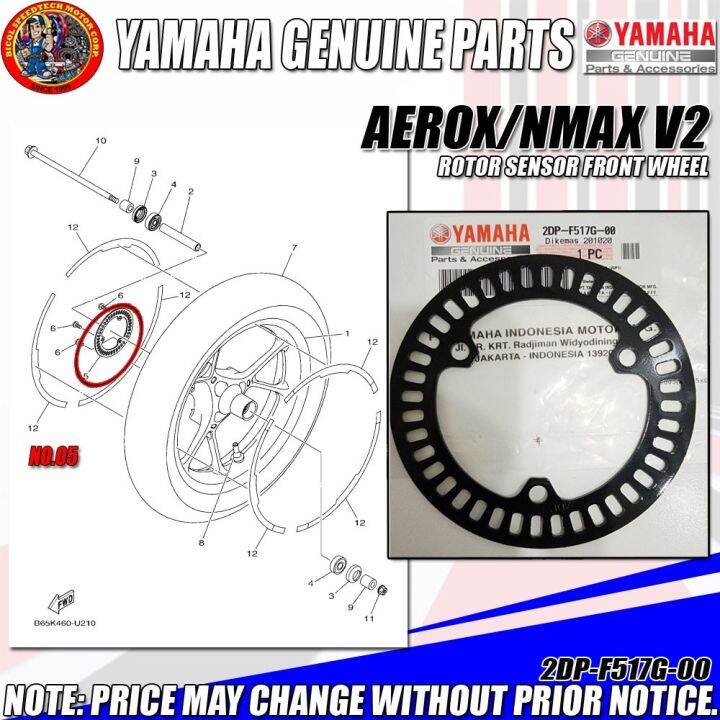YAMAHA GENUINE SPEED ROTOR / ABS SENSOR AEROX/NMAX V2 (YGP) (GENUINE ...