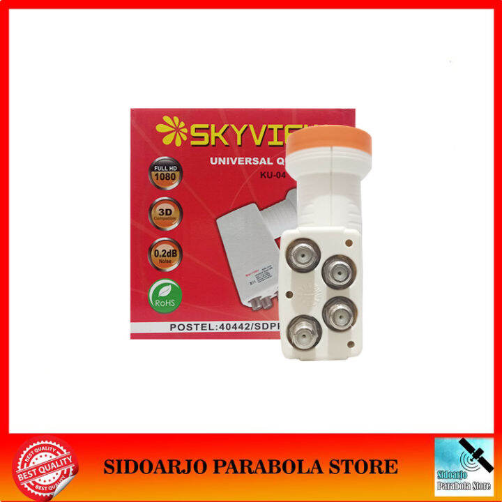 LNB Parabola Skyview KU Band Quad Quatro Output untuk 4 Receiver ...