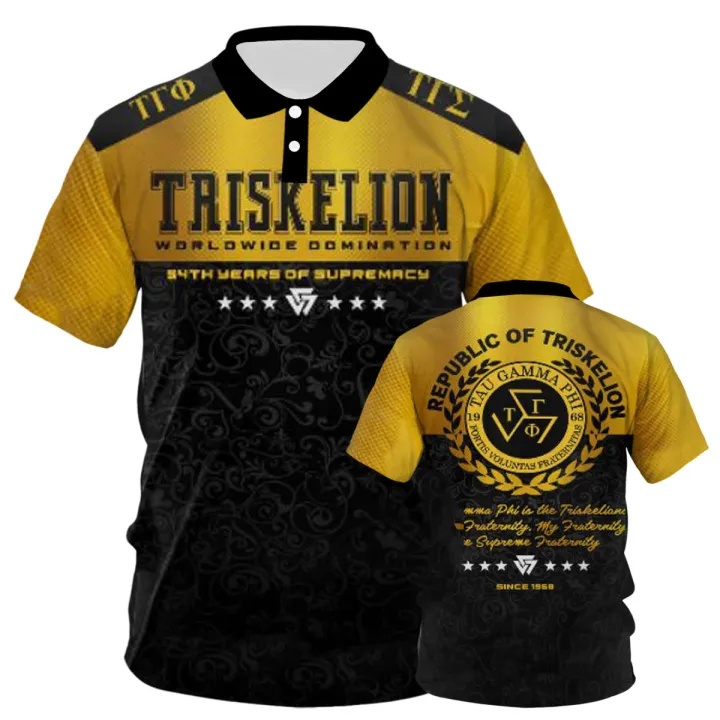 Tau Gamma Phi Triskelion 54 Anniversary Frat Shirt Polo Shirt Full ...