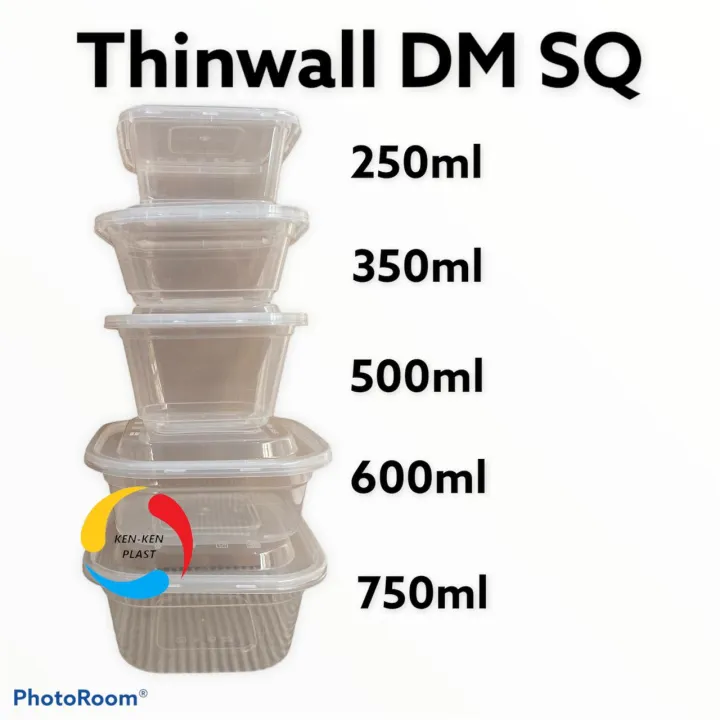 THINWALL MEREK DM SQ KOTAK KECIL/KOTAK MAKAN PLASTIK/KOTAK MAKAN DENGAN ...