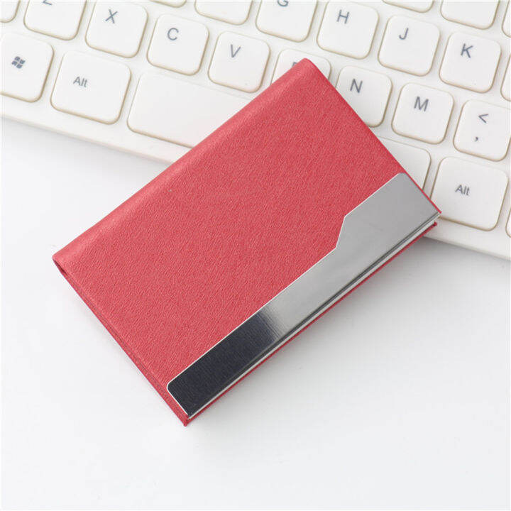 Stainless Steel Card Holder Pocket Card Holder Buckle Carrier Case ...