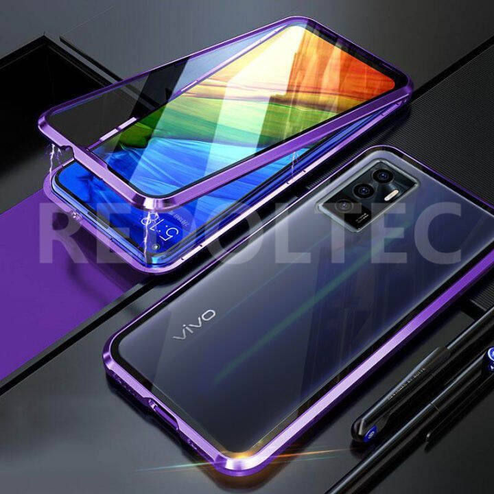 Case For VIVO V23E / V23E 5G Double-Sided Front Back Glass Magnetic 360 ...