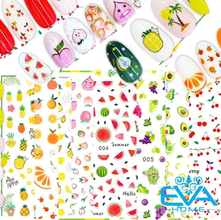 Sticker Dán Móng Tay 3D Dạng Decal Dán Chống Nước Hoạ Tiết Trái Cây ...